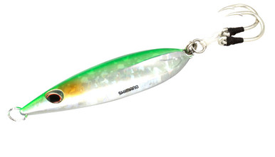Shimano Butterfly Flat-Fall Jigs 100g GS Green Silver - TackleDirect
