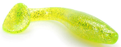 MegaStrike 4 Fat Shad Swim Baits Chartreuse w/Gold Glitter