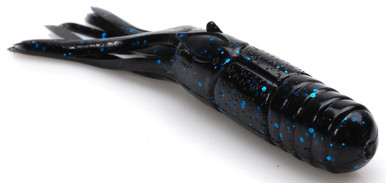 MegaStrike 4 Mega Tube Soft Plastic Lures Black w/ Blue Flake