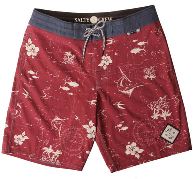 Salty Crew Seaboard Deck Short - Burgundy 40
