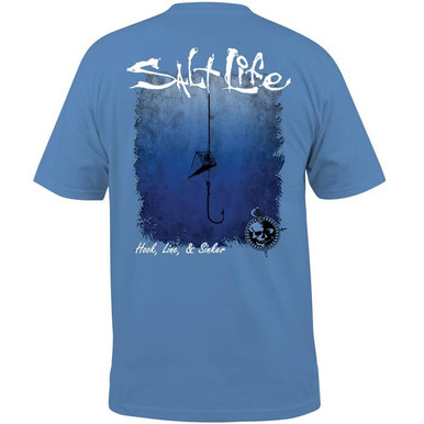 Salt Life Hook Line and Sinker Fade Short Sleeve T-Shirt - Chambray - M ...