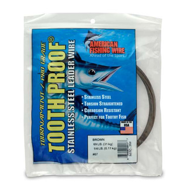 American Fishing Wire Tooth Proof Single Strand Leader - TackleDirect