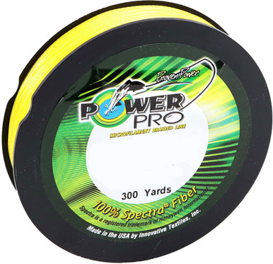 PowerPro Braided Spectra Fiber Line Hi-Vis Yellow - 100LB - 300 Yds