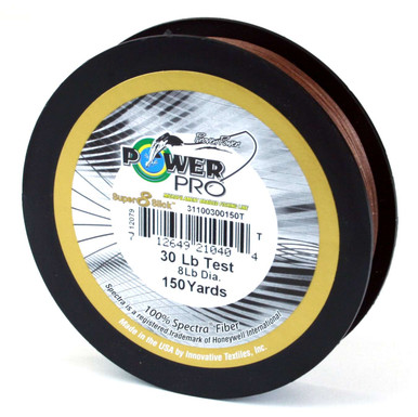 PowerPro Super Slick Braided Line 30lb 150yds T Brown - TackleDirect