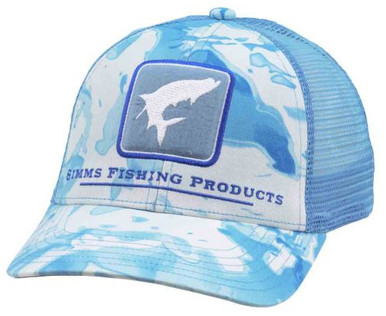 Simms Tarpon Icon Trucker Hat - Cloud Camo Blue - TackleDirect