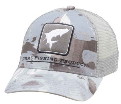 Simms Tarpon Icon Trucker Hat - Cloud Camo Grey - TackleDirect