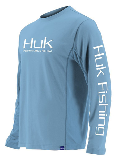 Huk Icon X LS Shirt - Carolina Blue - L - TackleDirect