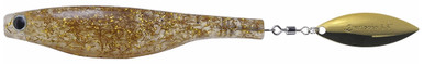Hyperlastics Dartspin Lure - 4.5in - See-Through Clear/Gold - TackleDirect