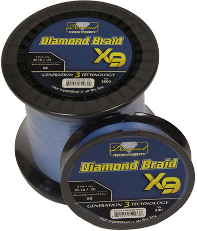 Diamond Braid Gen III X9 Braided Line - Blue - 20lb - TackleDirect