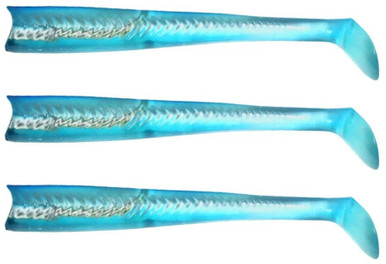 FishLab Mad Eel Replacement Tails - 7in - Blue Ice - TackleDirect