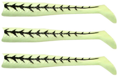 FishLab Mad Eel Replacement Tails - 8in - Green Glow - TackleDirect