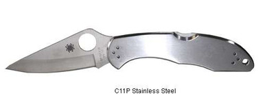 Spyderco C11P Delica4 SS Plainedge Knife - TackleDirect