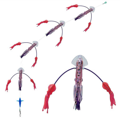 Squidnation Long Tail Flippy Floppy Lure Rainbow Pink