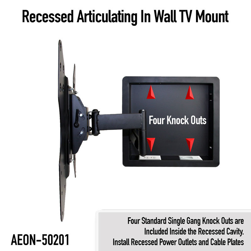 [Open Box] AEON-50201 In Wall Recessed TV Mount with Zero Clearance for ...