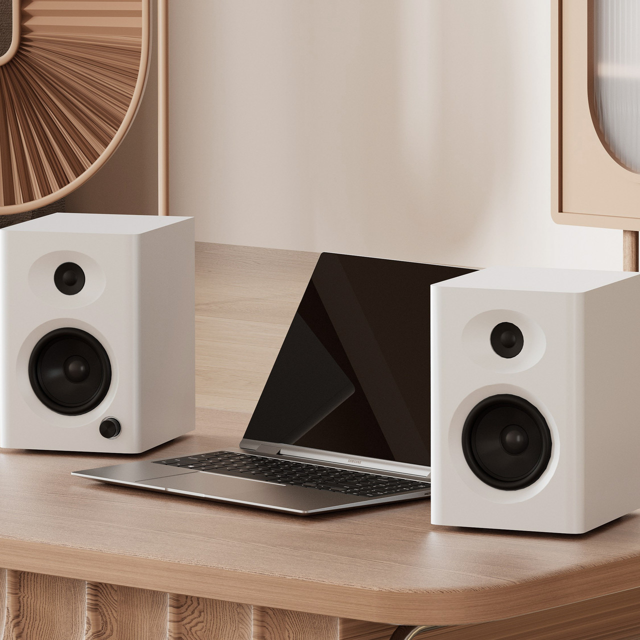 Bookshelf Speakers with Deep Bass, 60W Small HiFi Gaming Computer ...