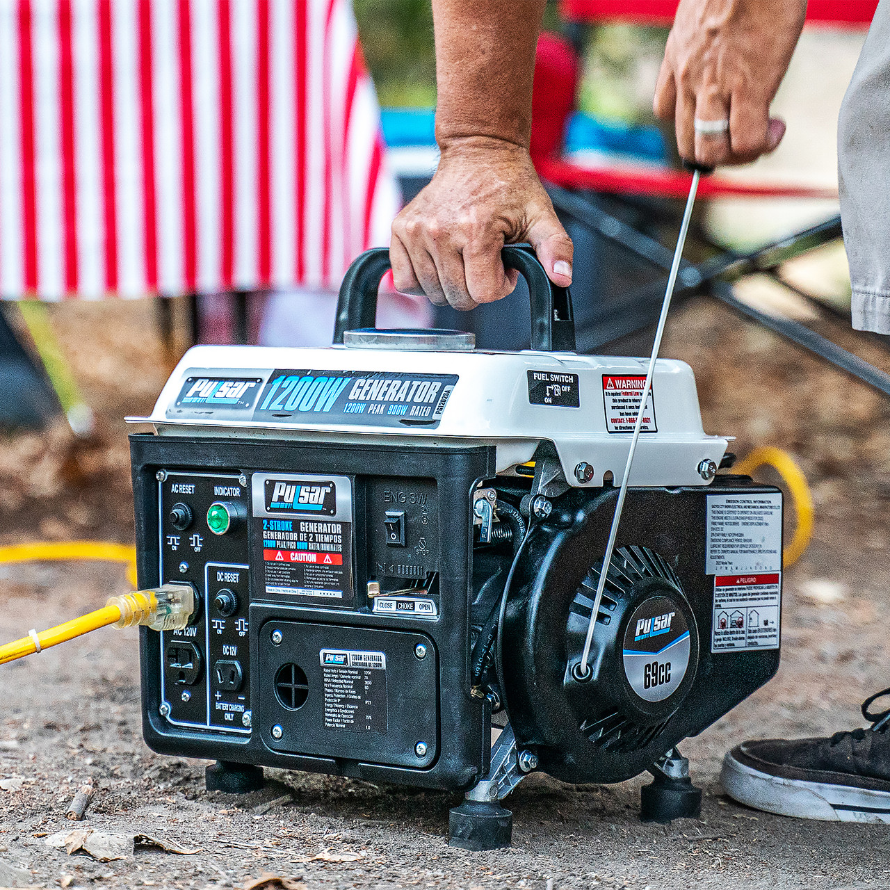 Pulsar 1200 Watt Generator | 2-Stroke Gasoline | 120v | PG1202SA