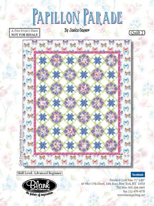 Papillon Parade Quilt #1, Current Project, The Blank Quilting Corporation