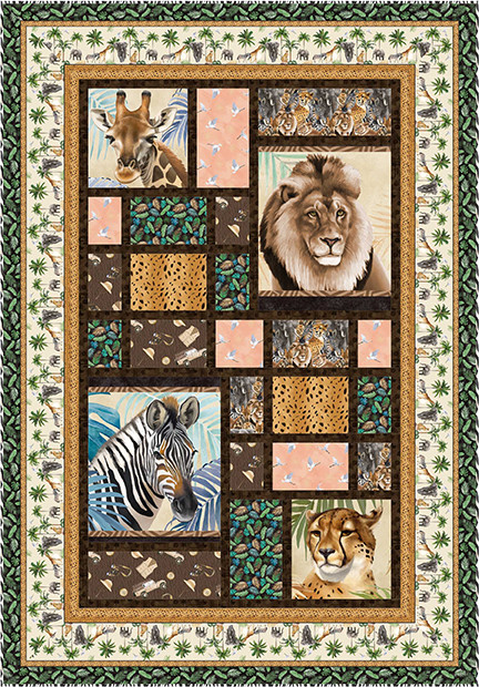 Safari Sights - Just Blocks Quilt - The Blank Quilting Corp.