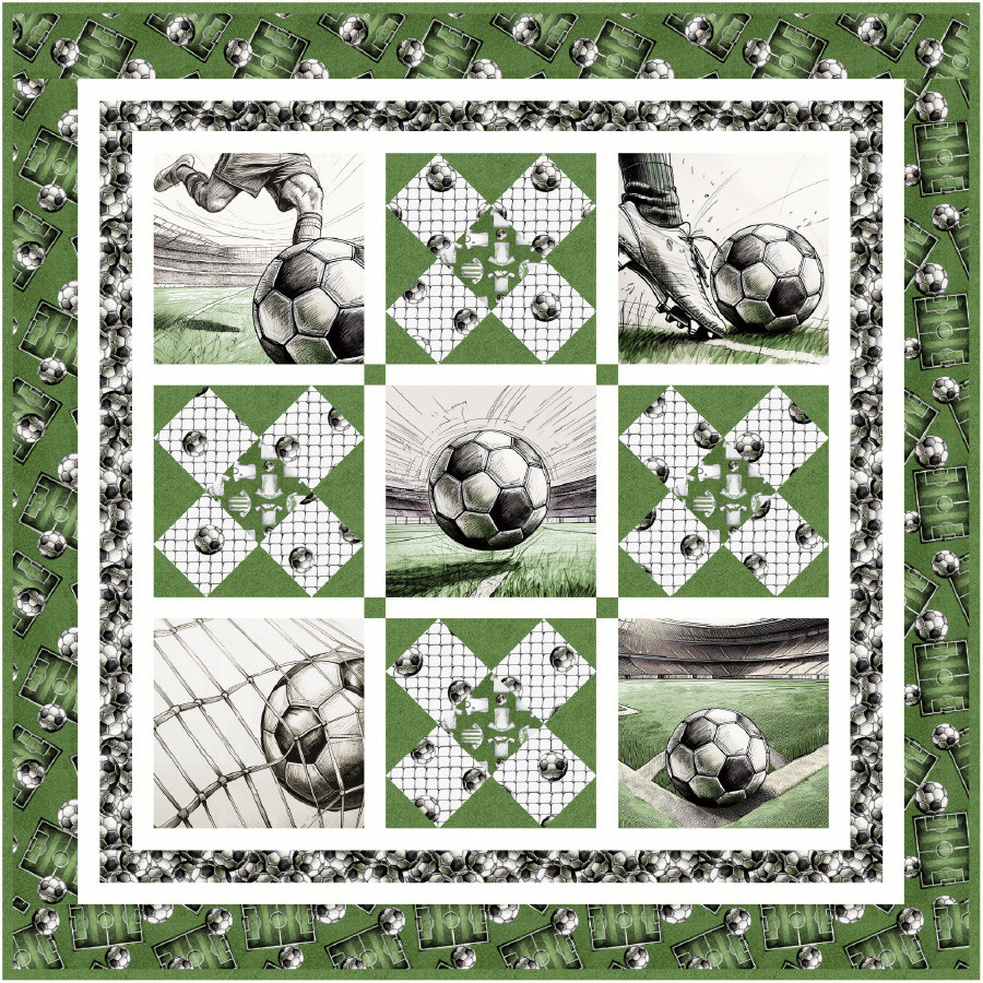 Goalbound - Back of the Net - The Blank Quilting Corp.