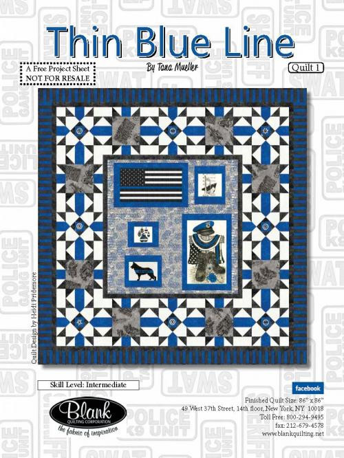 Thin Blue Line Quilt #1, Current Project, The Blank Quilting Corporation