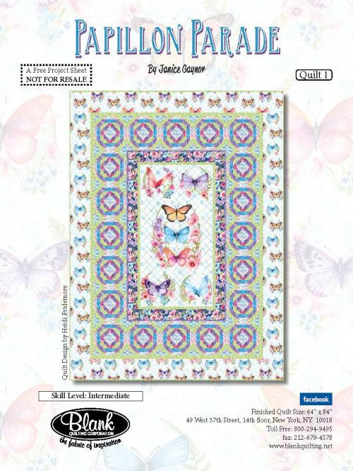 Papillon Parade Quilt #1, Current Project, The Blank Quilting Corporation