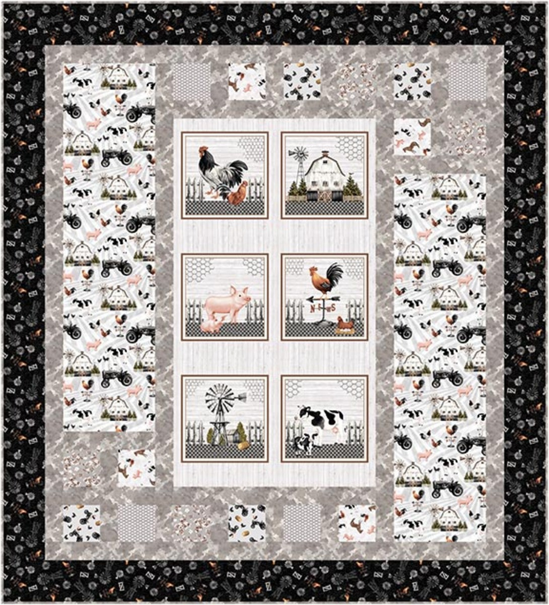 Country Morning - Triptych Quilt - The Blank Quilting Corp.
