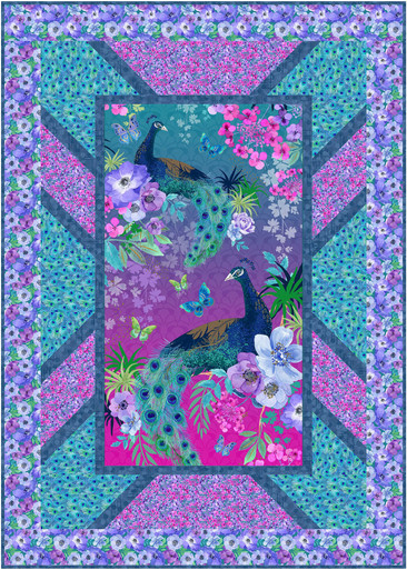 Blank Quilting, Peacock Alley, Panel Pop Quilt, Swirly Girls Designs
