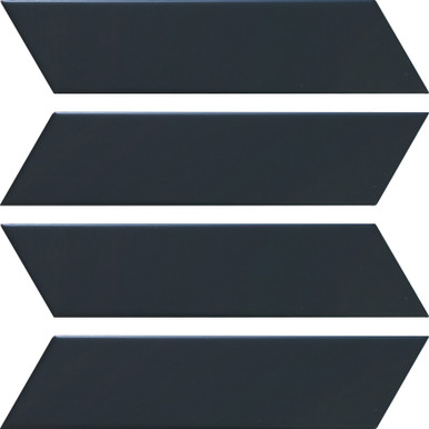 Ravenna Chevron - Ink Blue Satin Glazed Ceramic Tile