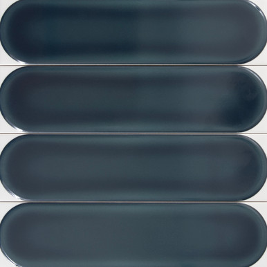 Onda Roundel - Blue Glossy Glazed Ceramic Tile