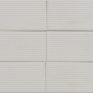 Umi Channel - White Matte Glazed Porcelain Mosaics