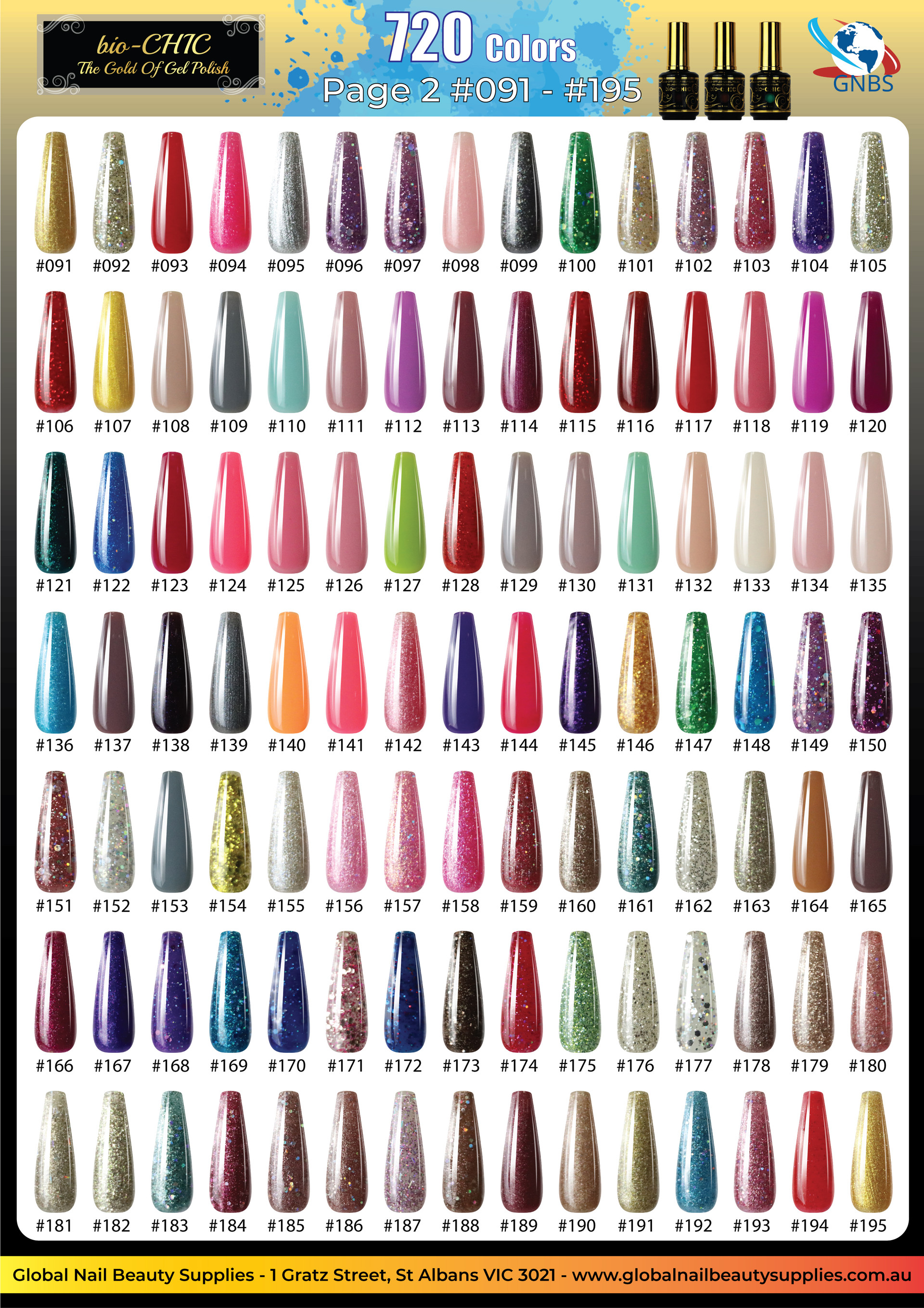 ## bio-CHIC Color Chart 7 Pages Full Color #001 - #720