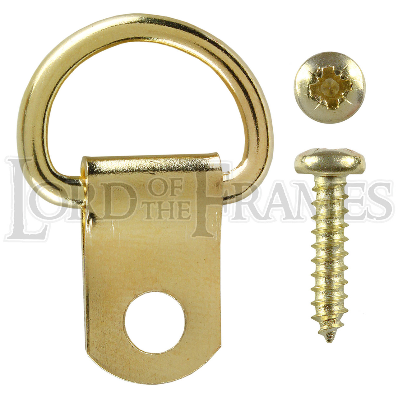 Classic Brass Plated 1 Hole Single D Rings | Lord of the Frames Ltd