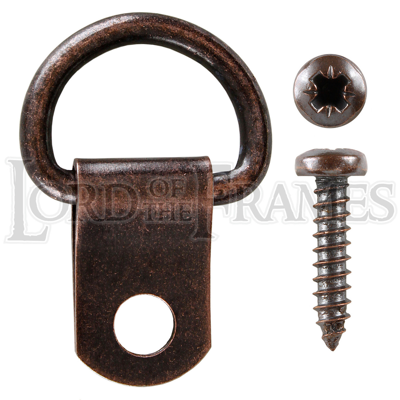 Classic Bronze Plated 1 Hole Single D Rings | Lord of the Frames Ltd