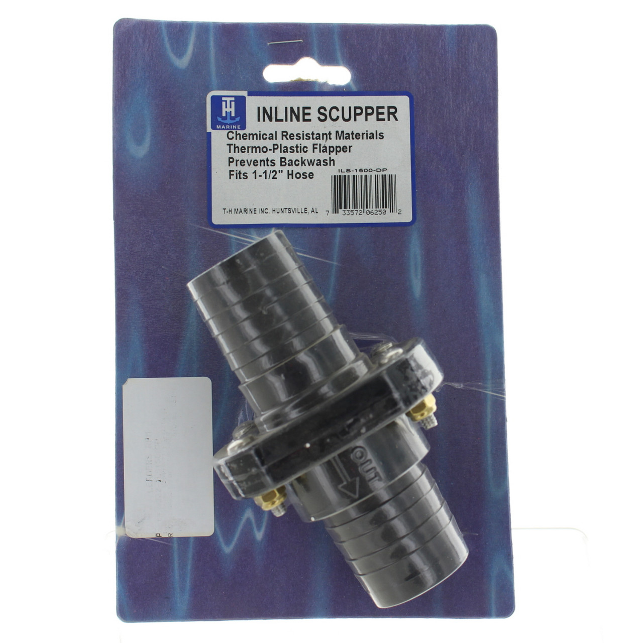 T-H Marine 1-1/2" Inline Scupper Check Valve ILS1500DP,ILS-1500-DP