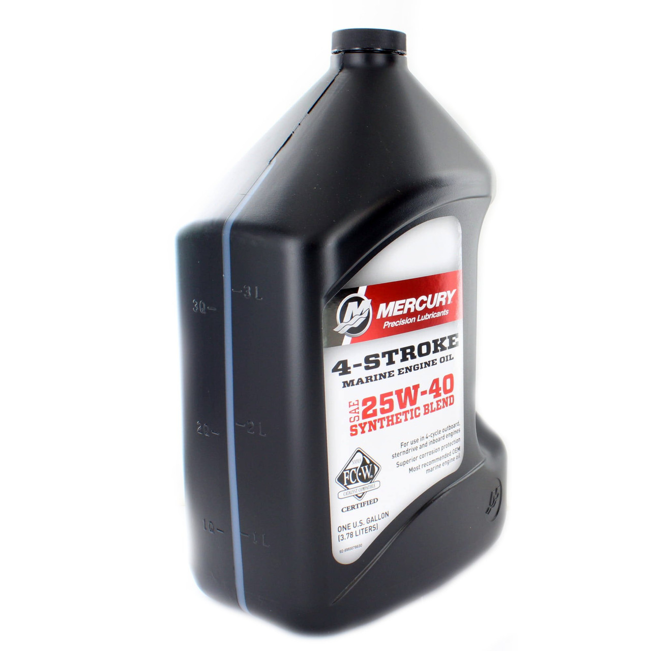 Mercury Marine New OEM 25W-40 Synthetic Blend 4-Stroke Oil 1 Gal., 92 ...
