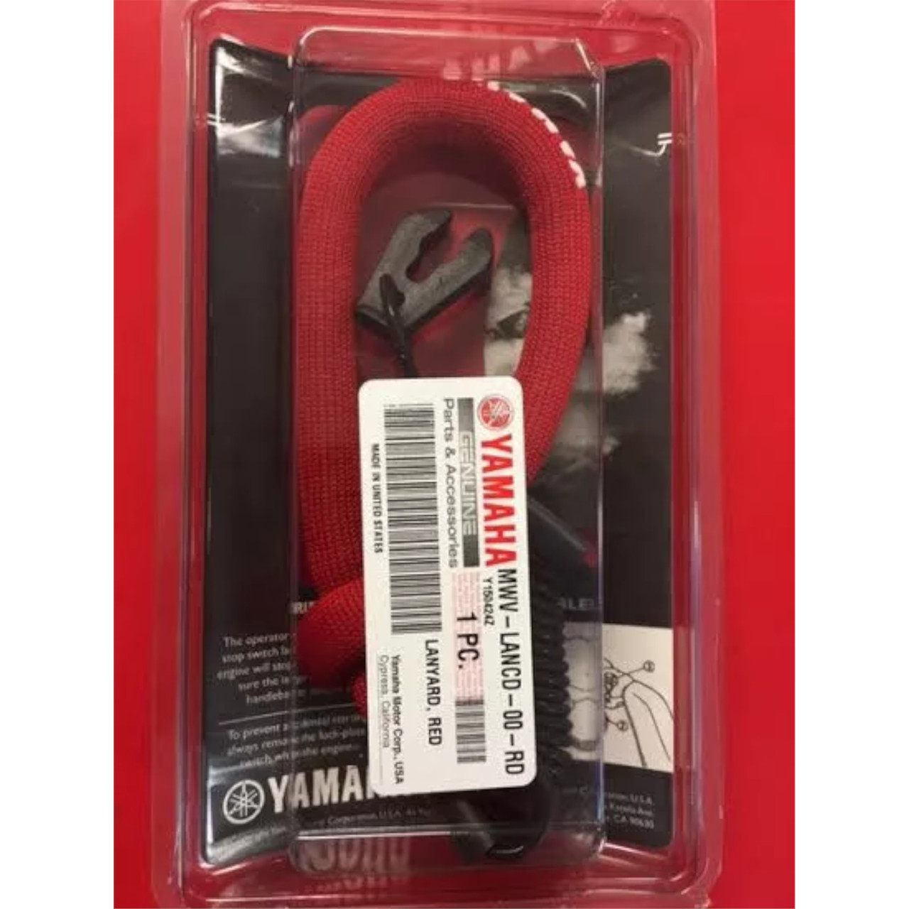 Yamaha OEM, PWC Safety Lanyard Wave Runner Wrist Band, MWV-LANCD-00-RD