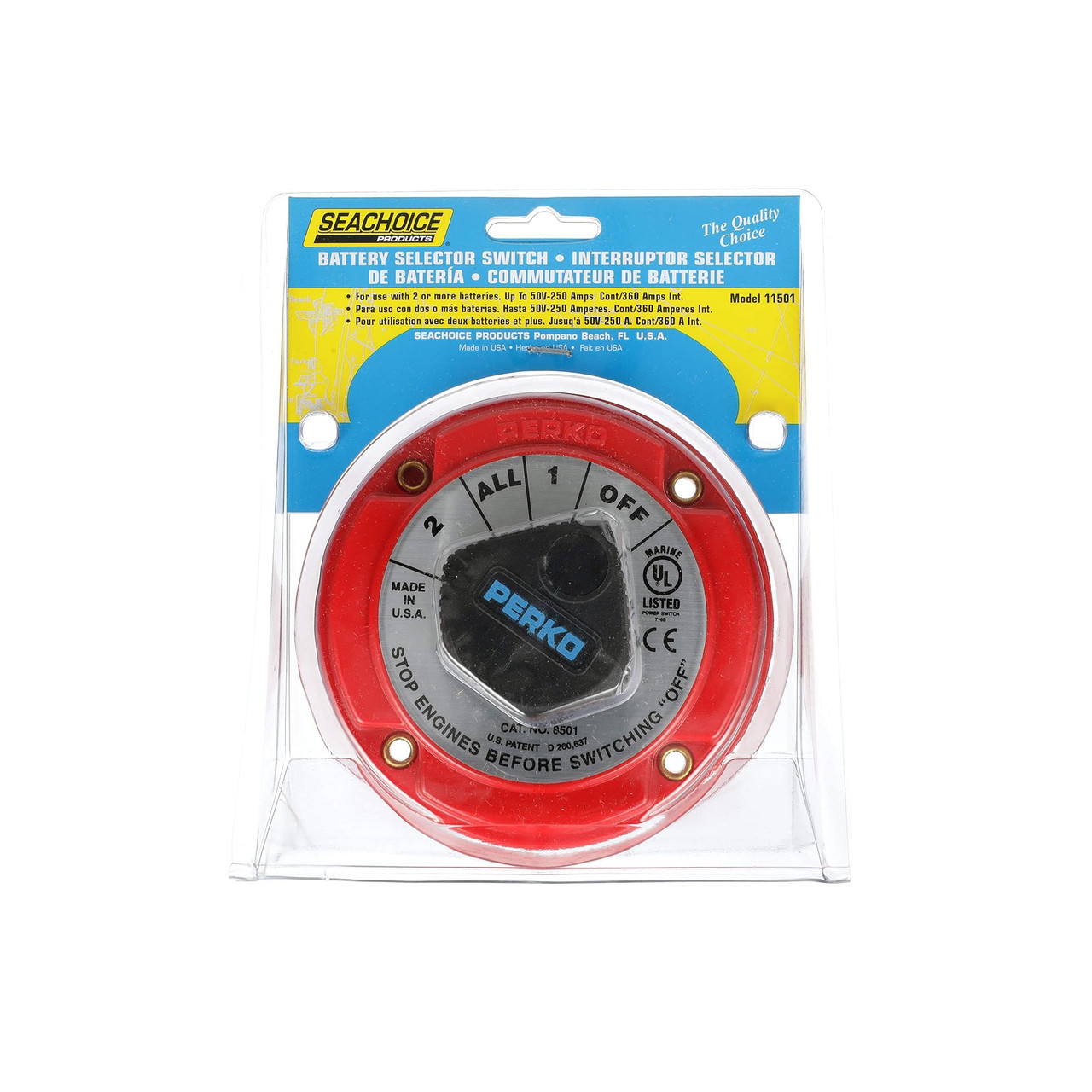 Seachoice New 4-Position Battery Selector Switch without Lock, 50-11501