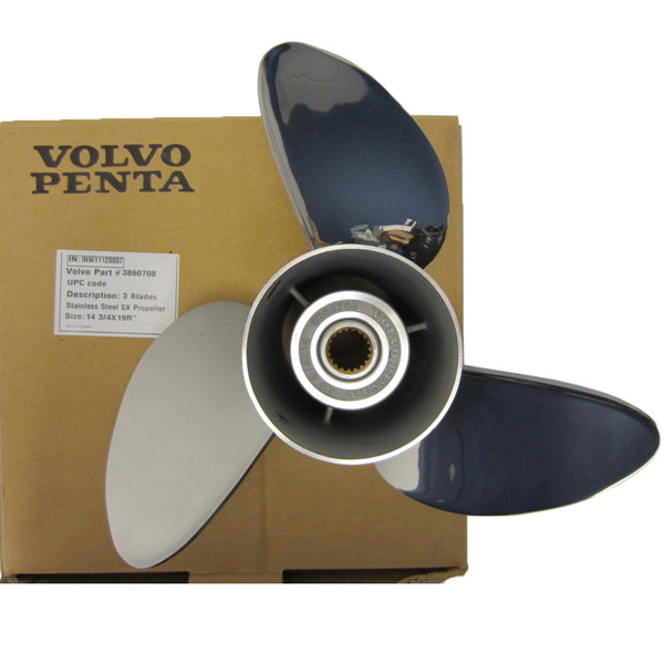Volvo Penta New OEM 14.75"x19"P Stainless Steel Propeller, 3-Blade RH ...