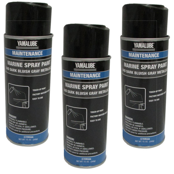 Yamaha OEM, Blue-Gray Metallic Spray Paint, Pack of 3 12oz Cans, ACC ...