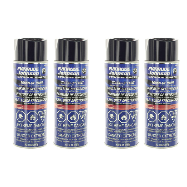 Johnson Evinrude OMC New OEM 12oz Blue Acrylic Spray Paint, Pack Of 4 ...