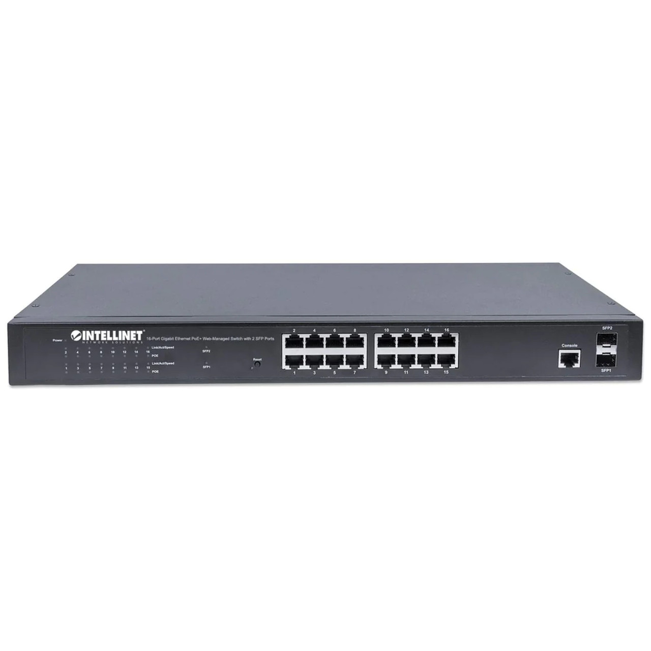 Intellinet 16 Port Gigabit Ethernet Poe Web Managed Switch With 2 Sfp