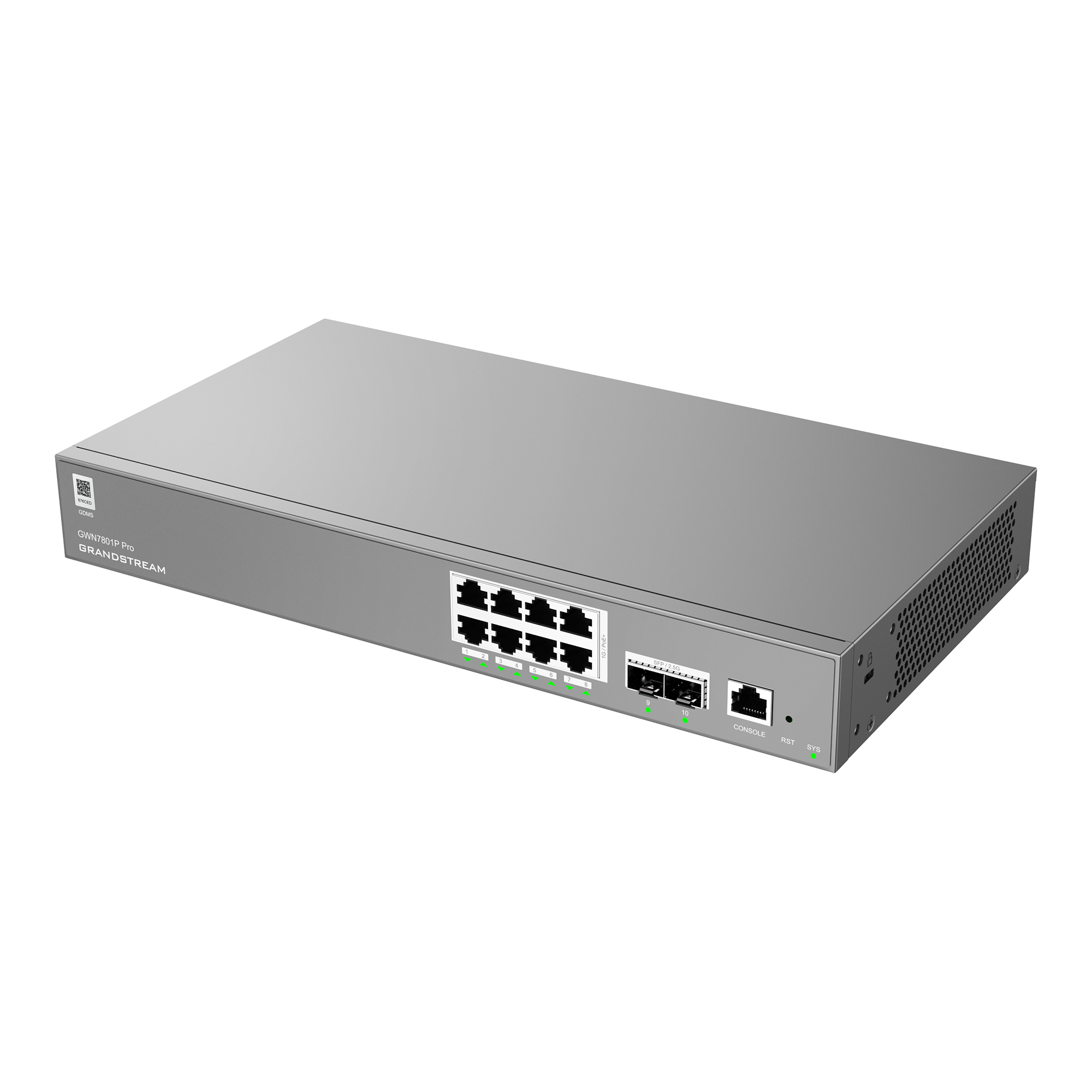 Grandstream GWN7801P-PRO Pro Managed PoE Network Switch 8xGigE 2x2.5 SFP