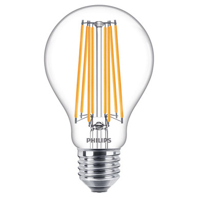Philips Classic LED GLS 17W (150W) ES Very Warm White Clear - CP ...