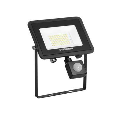 Integrated Start LED Floodlight Black 43W 5000lm 4000K IP65 with PIR ...