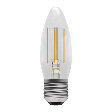 LED Genesis Candle 4.5W (40W eq.) E27 2700K Clear Bell - CP Lighting Ltd