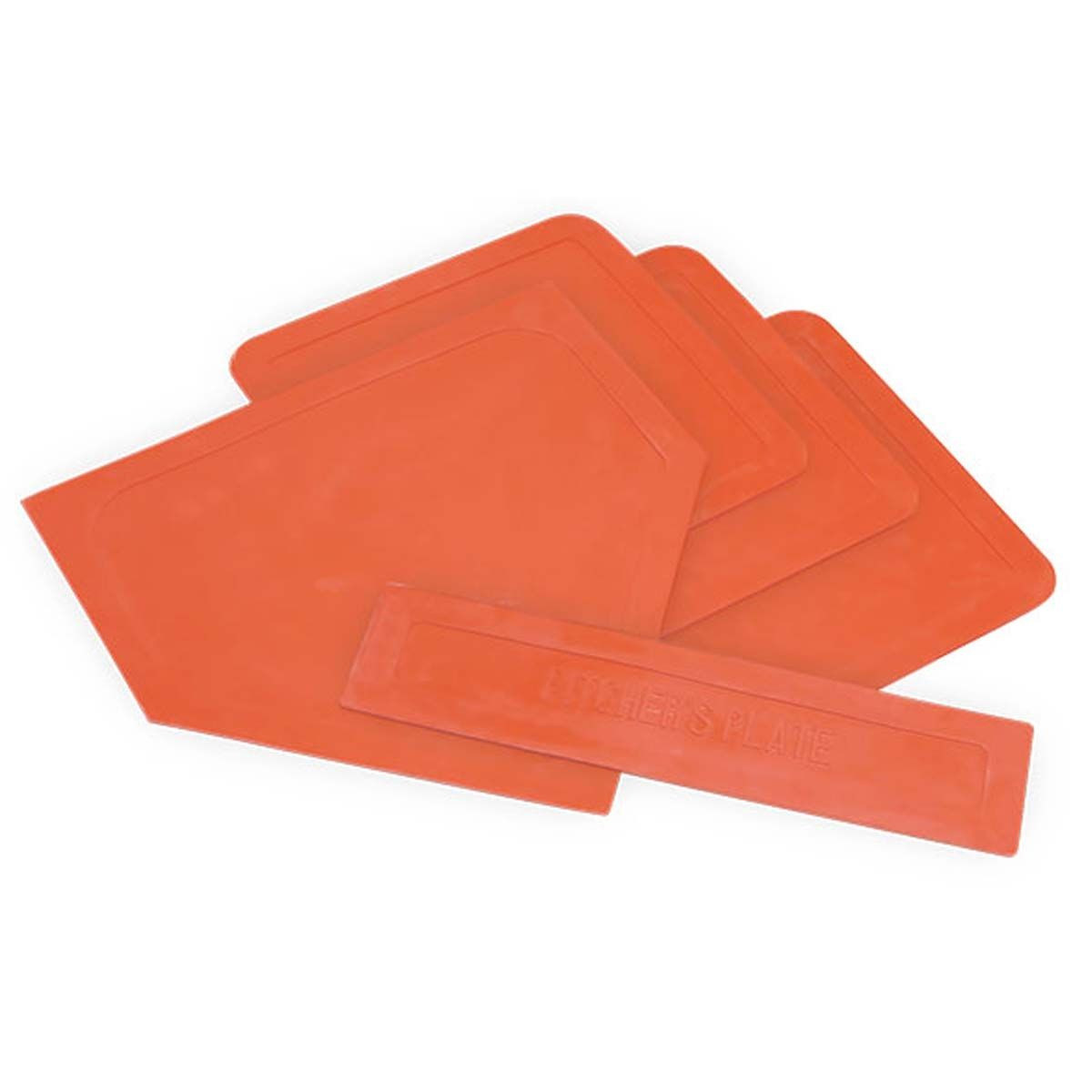 Orange Home Plate, Pitcher's Plate and Base Set | Cimarron Sports