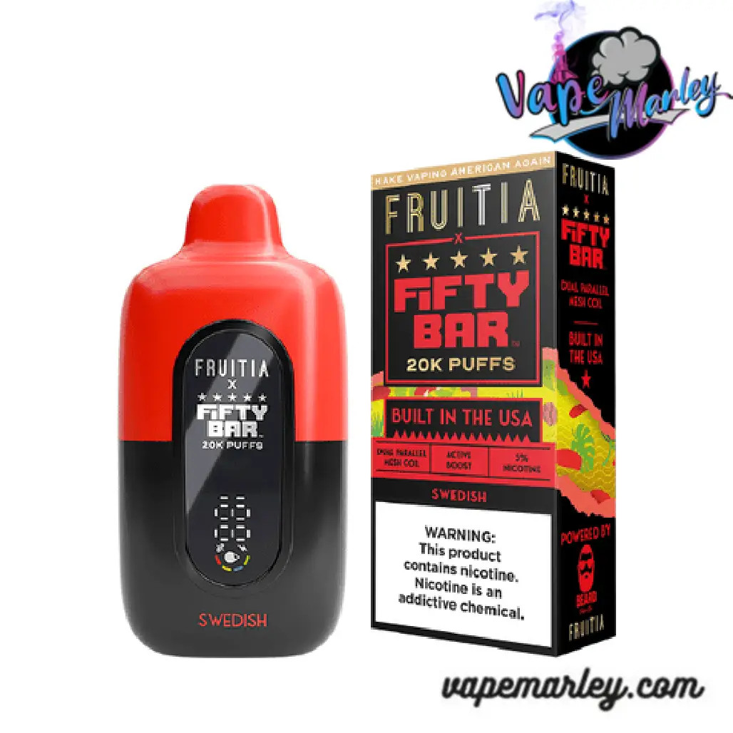 Enjoy Swedish Fish Fifty Bar X Fruitia Now | 20K Puff Vape