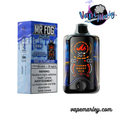 Sour Shock Blue Raspberry Mr Fog Aura – Tangy Vape Hit