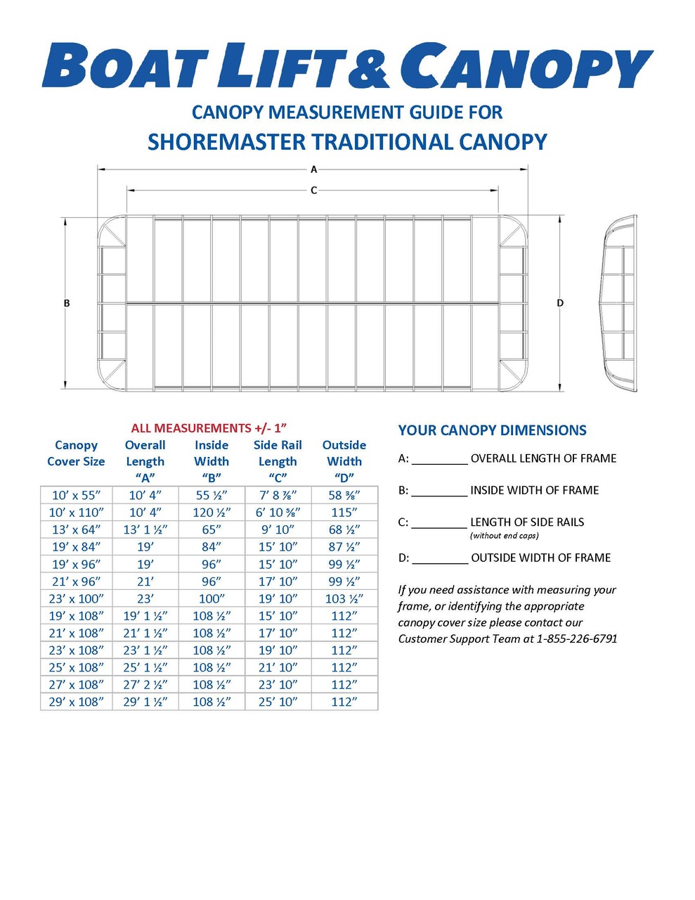 ShoreMaster Canopy Covers: Traditional Replacement w/ Harbor Time Fabric