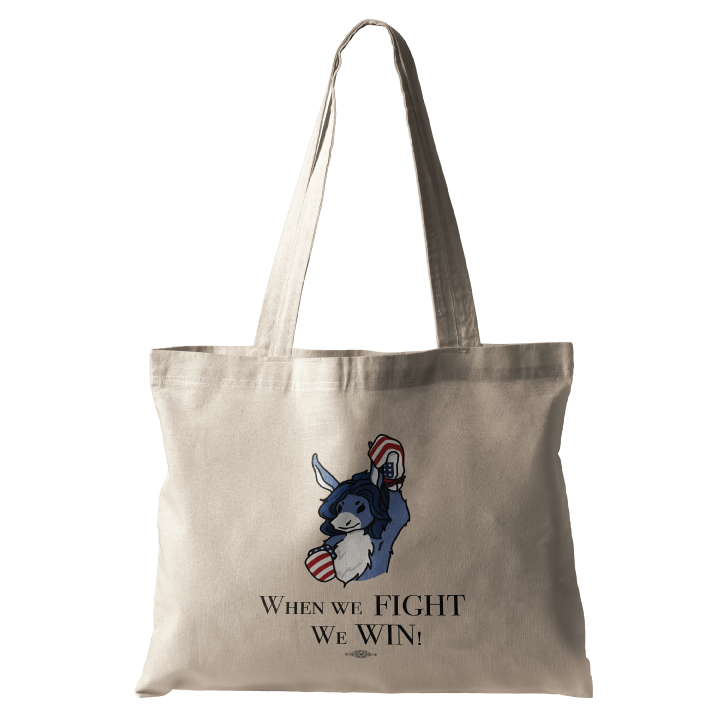 We Win - Donkey (Natural Canvas Tote) - Salt Lake County Democratic ...